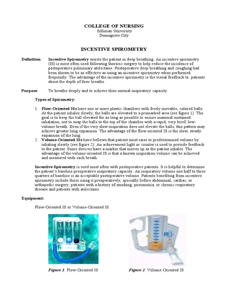 Incentive Spirometry | PDF | Respiratory System | Lung