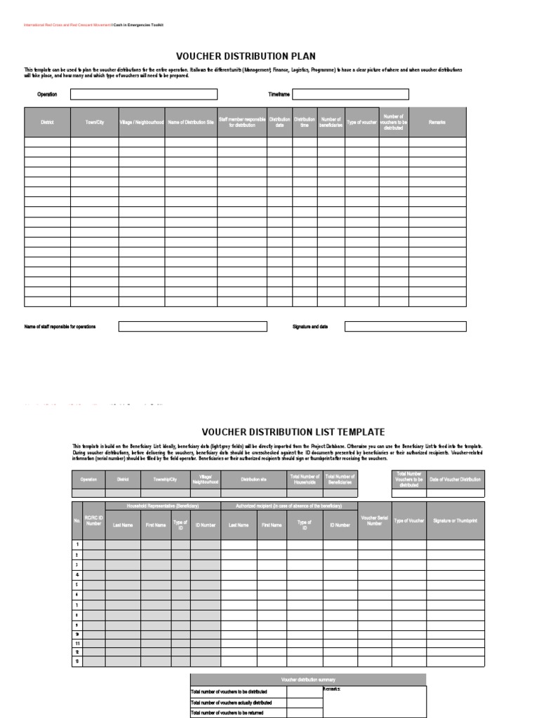 Planning for Effective Voucher Distribution: Templates for Organizing ...