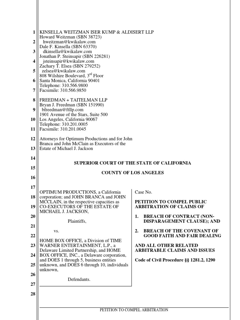 Original Motion To Compel Public Arbitration | Download Free PDF ...