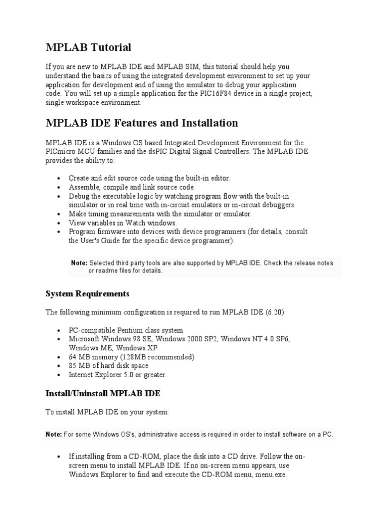 MPLAB Tutorial (v6.62) | PDF | Integrated Development Environment ...