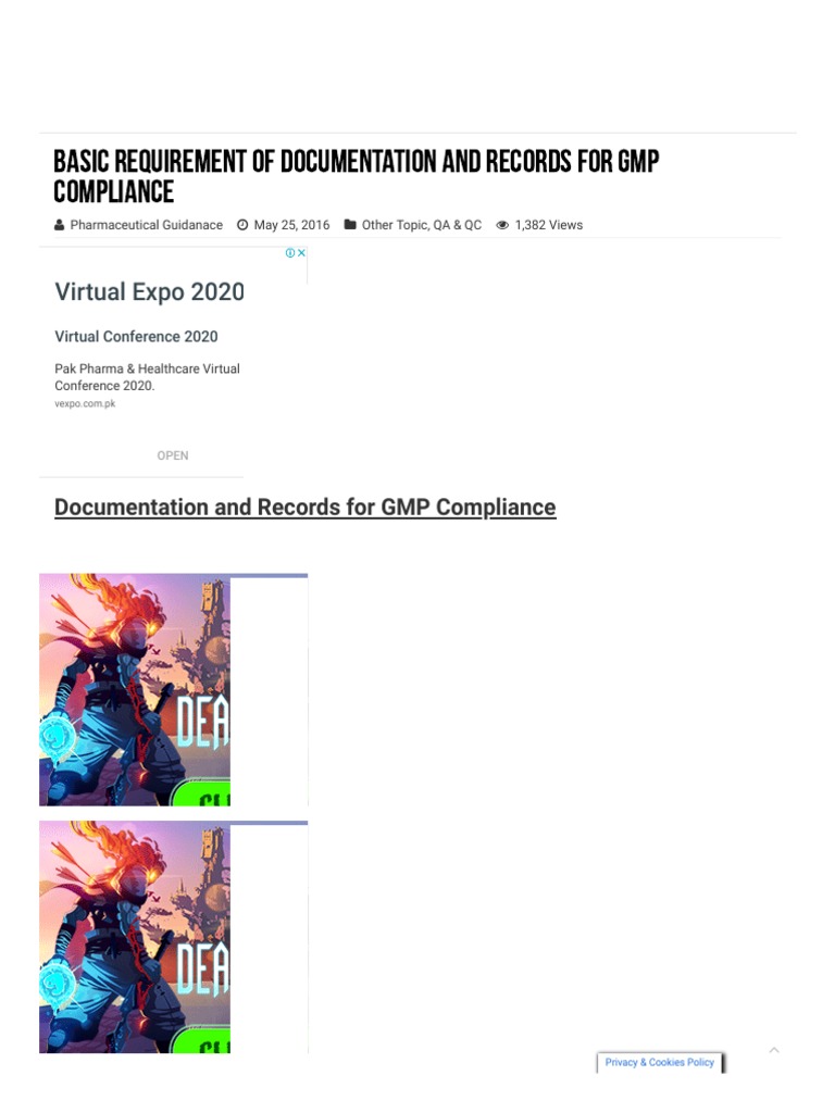 Basic Requirement of Documentation and Records For GMP Compliance ...