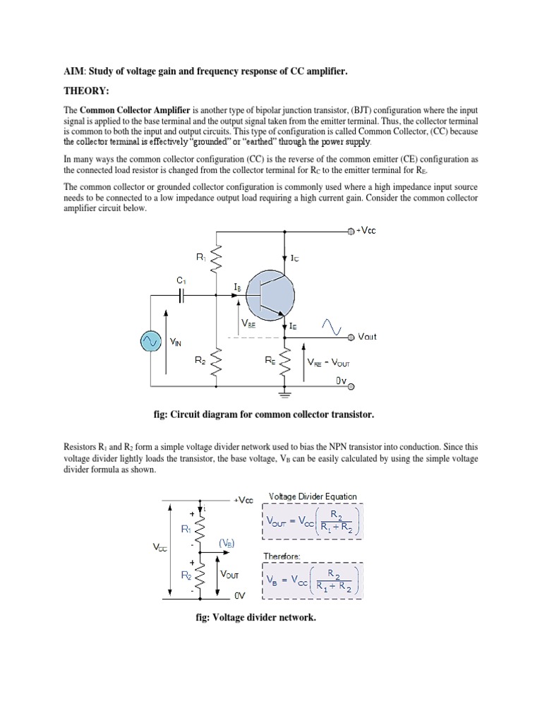 CC Amplifier: Gain & Frequency Response | PDF | Bipolar Junction ...