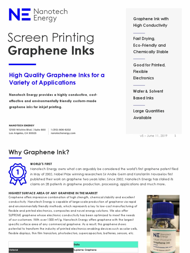 Screen Printing: Graphene Inks | PDF | Graphene | Nanotechnology