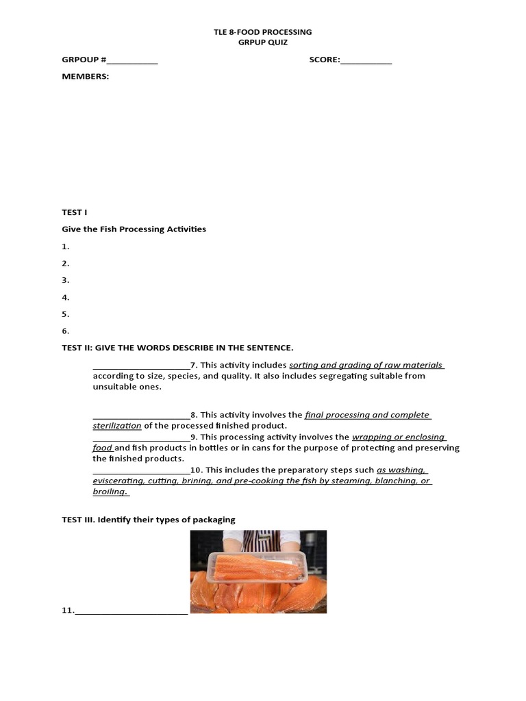 Give The Fish Processing Activities | PDF | Polyethylene | Building ...