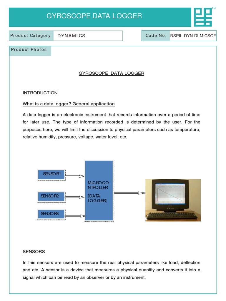 Gyroscope Data Logger | PDF | Sensor | Manufactured Goods