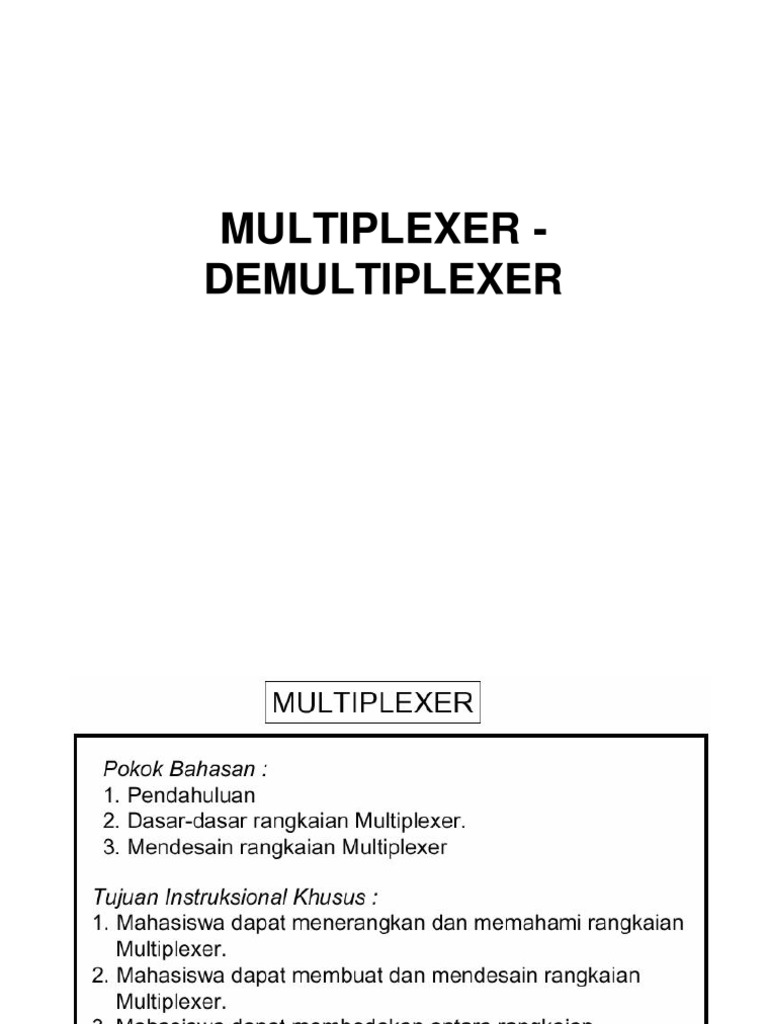 Multiplexer Dan Demultiplexer | PDF