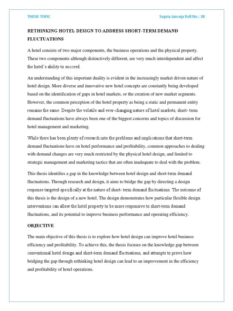 Hotel Thesis Proposal | PDF | Design | Marketing
