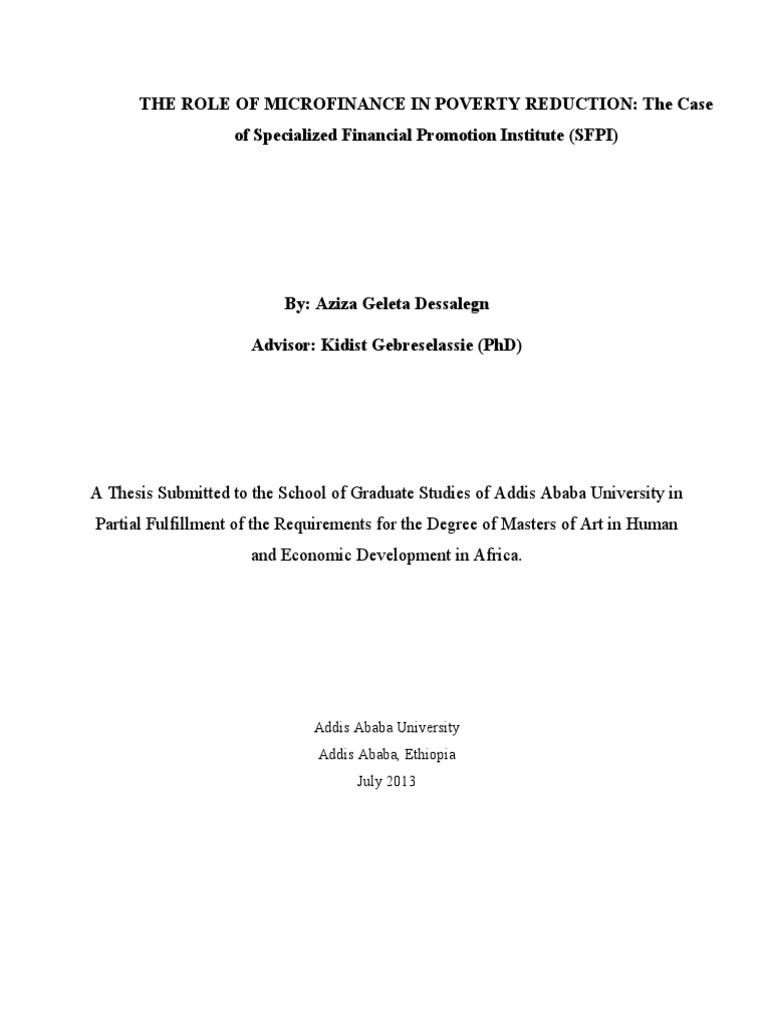 Aziza Geleta | PDF | Microfinance | Poverty