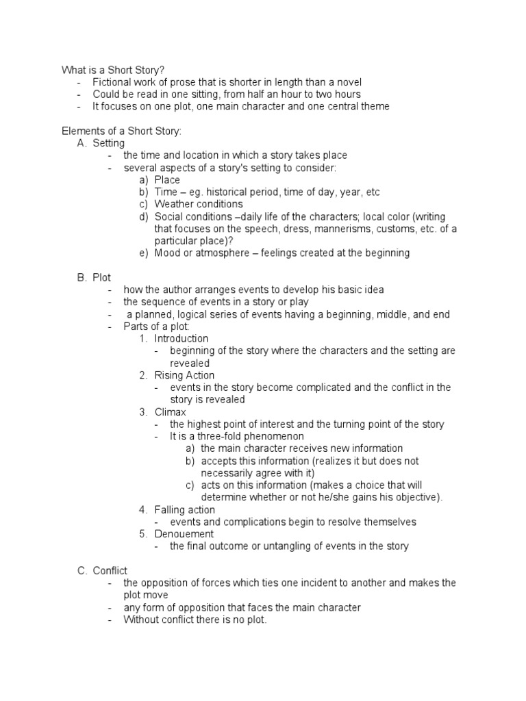 Elements of A Short Story | PDF | Plot (Narrative) | Jewelry