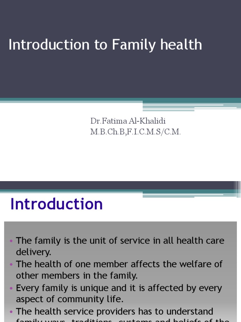 Introduction to Family Health Concepts | PDF | Parenting | Relationships