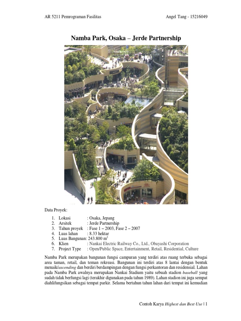 Namba Park: Identitas Baru Osaka | PDF | Teknologi & Rekayasa