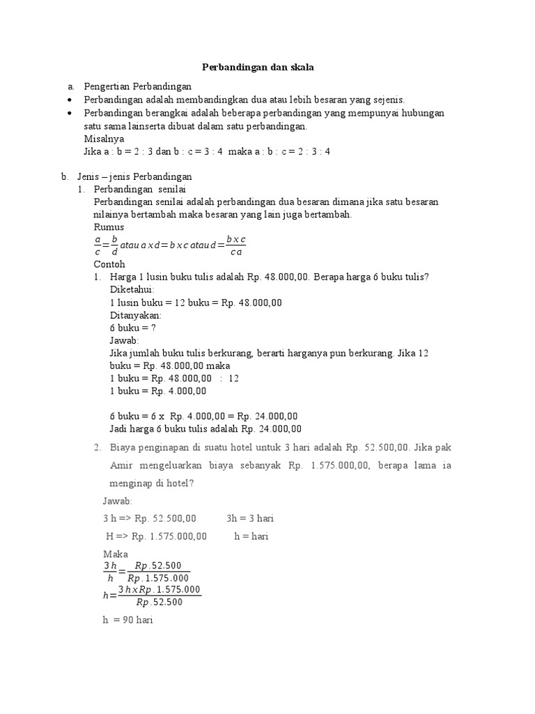 Perbandingan Dan Skala | PDF