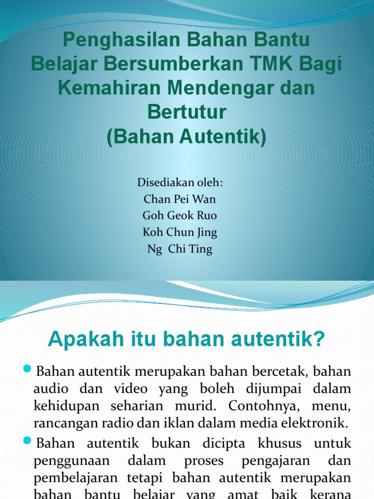 Bahan Bantu Belajar (Bahan Autentik) | PDF