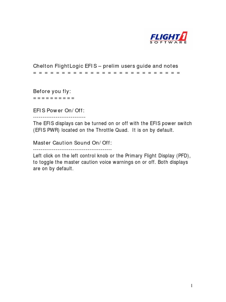 Chelton FlightLogic EFIS Guide1 | PDF | Menu (Computing) | Aviation