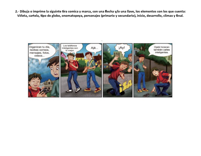 La Historieta Ejercicio Elementos | PDF