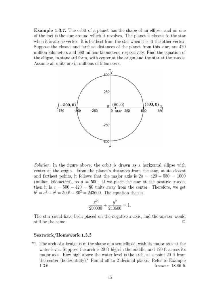 Equation of an elliptical orbit | PDF | Algebraic Geometry ...