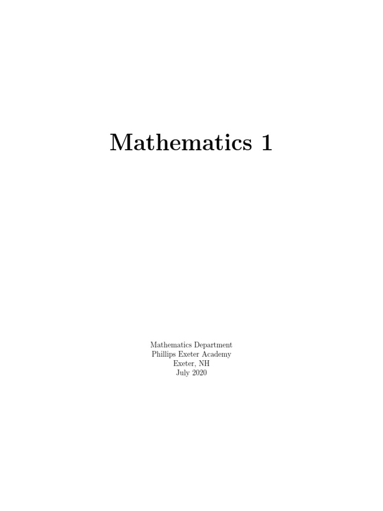 Math1 2020 | PDF | Area | Teachers