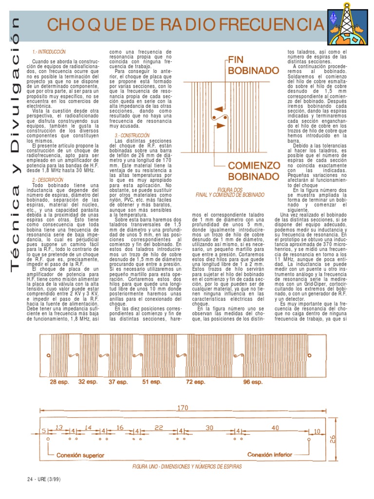 Construcción de Choque de RF para HF | PDF | Alta frecuencia | Inductor
