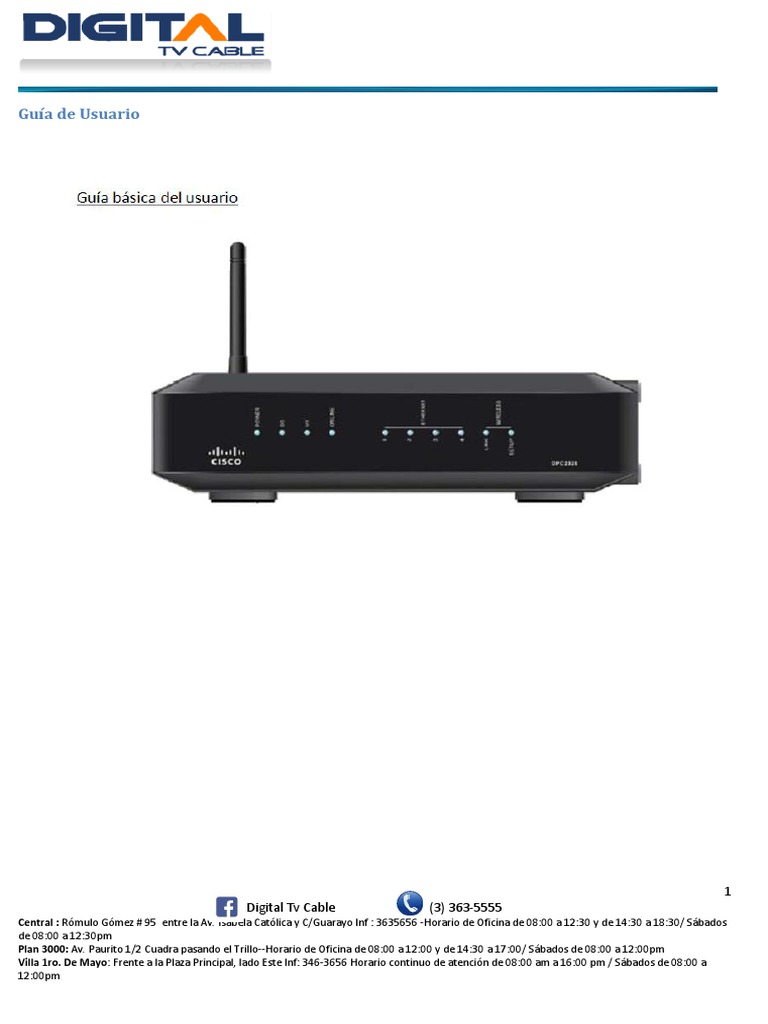 Guia de Usuario Router DPC2325 | PDF | Redes de computadoras | Redes