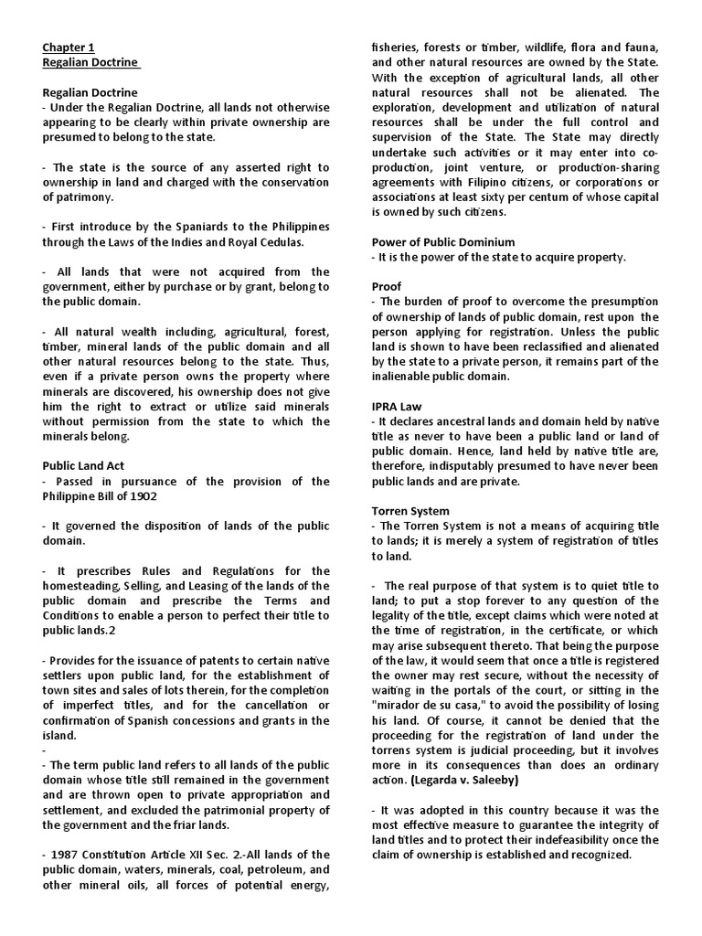Regalian Doctrine Regalian Doctrine | PDF | Deed | Property