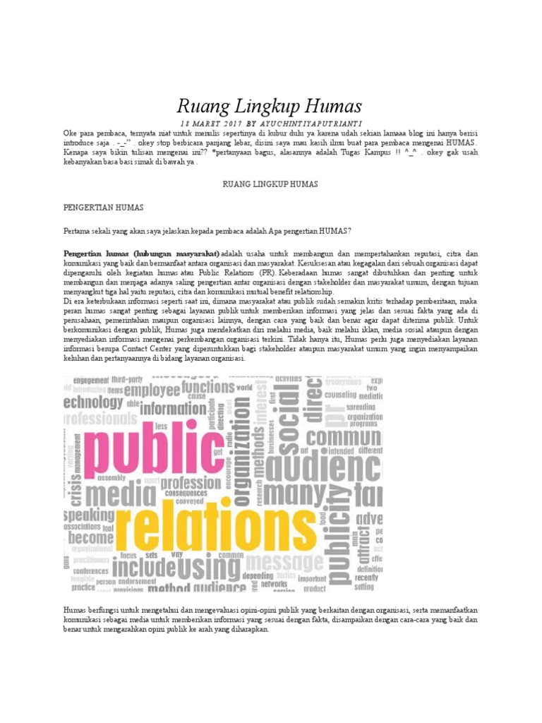 Ruang Lingkup Humas | PDF