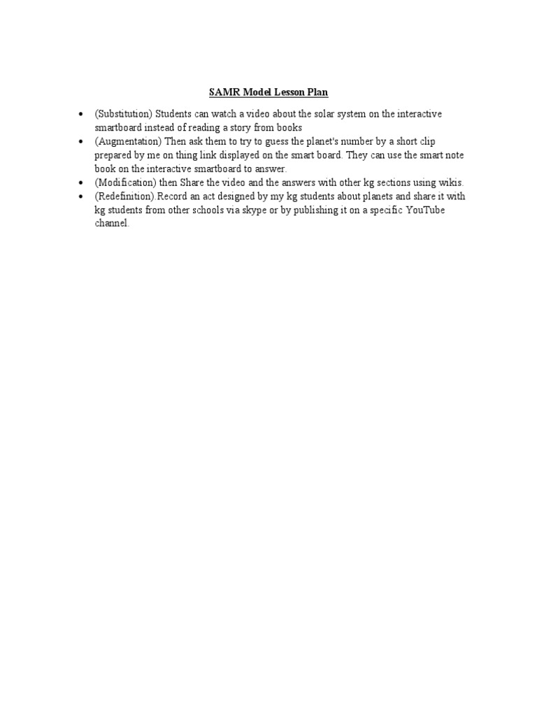 Tpack Model and Samr Lesson Plan | PDF | Technology & Engineering