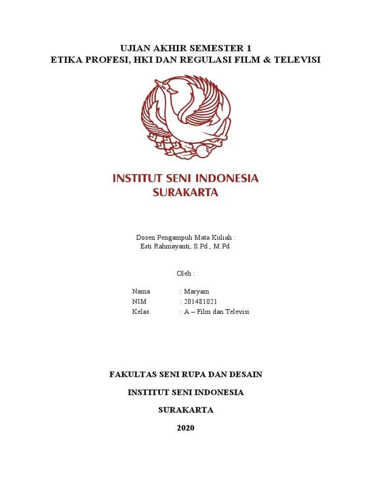 UAS ETIKA PROFESI, HKI, Dan REGULASI FTV | PDF