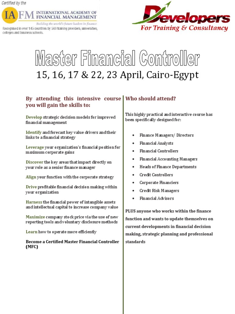 Master Financial Controller (MFC) | Download Free PDF | Service ...
