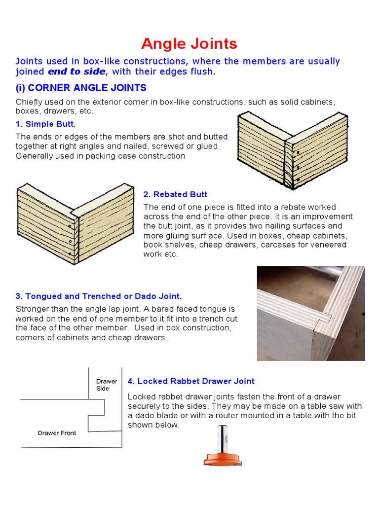 (I) Corner Angle Joints | Download Free PDF | Woodworking | Wood