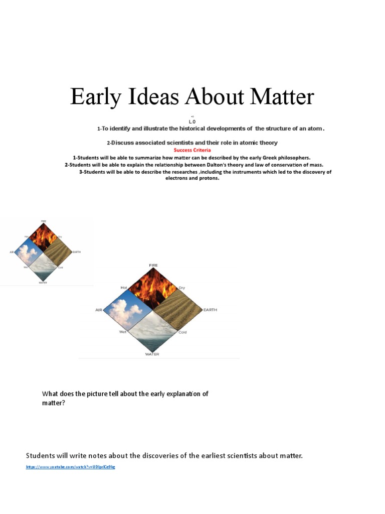 Early Ideas About Matter | PDF | Atomic Nucleus | Atoms