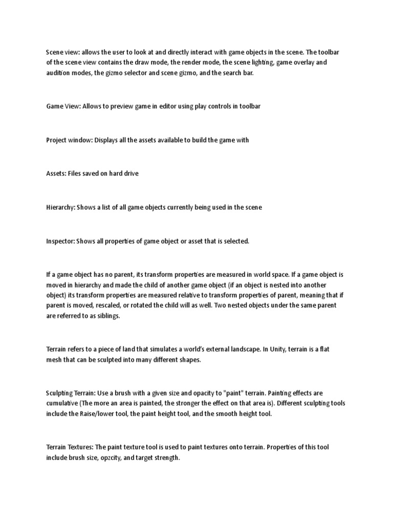Quiz 2 Study Guide Game Design | PDF | Shader | 3 D Computer Graphics