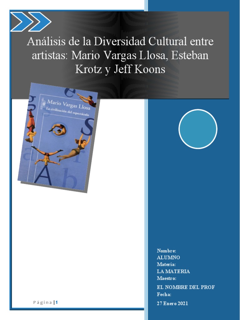 Análisis de La Diversidad Cultural Entre Artistas Mario Vargas Llosa ...