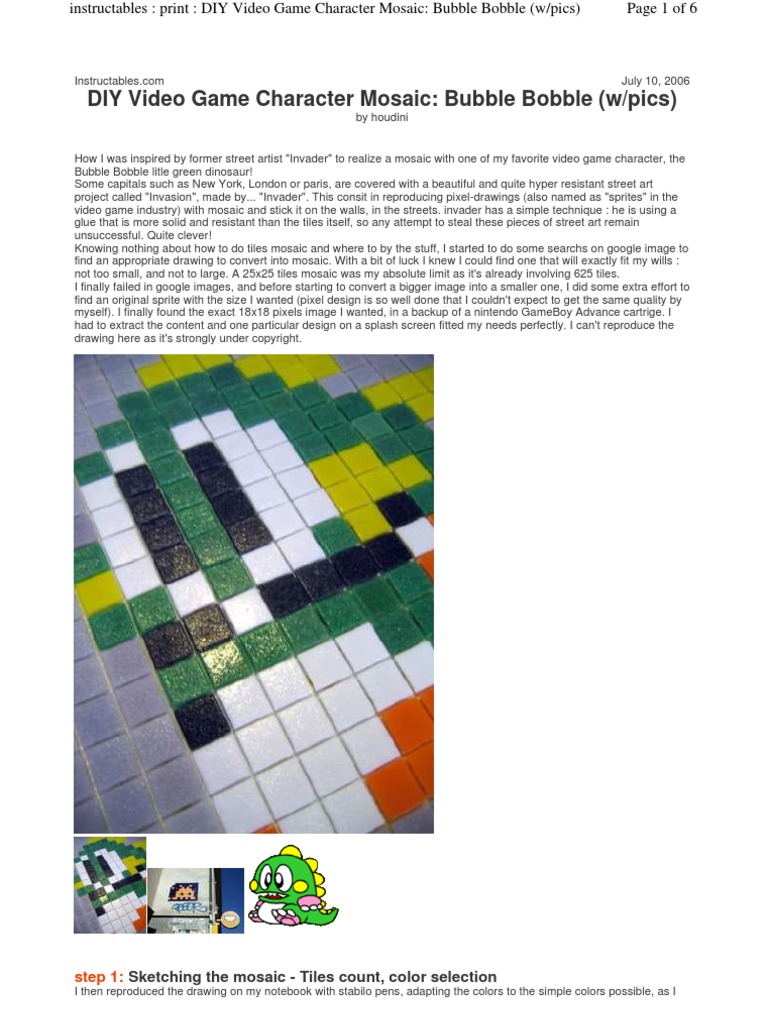 Space Invaders Tutorial | PDF | Tile | Art Media
