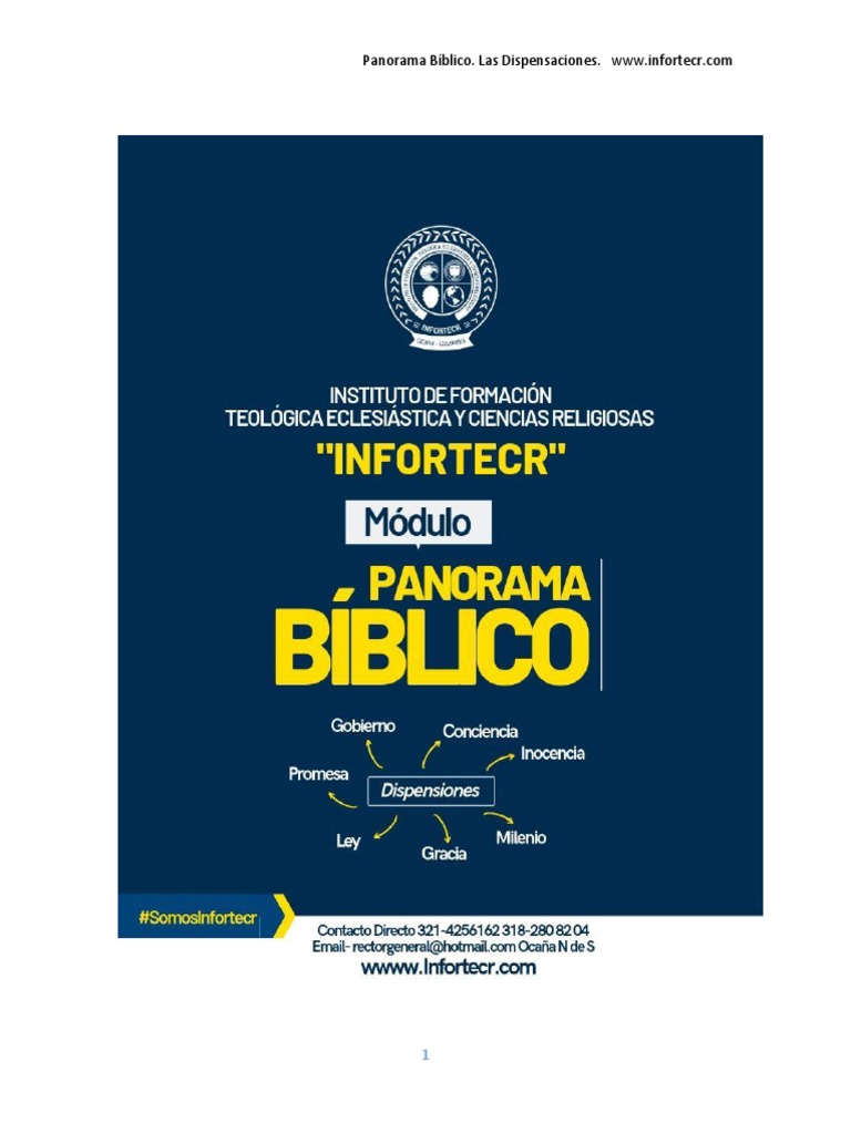 Modulo Oficial de Infortecr Panorama Biblico Dispensaciones | PDF | Abrahán | Adán y Eva