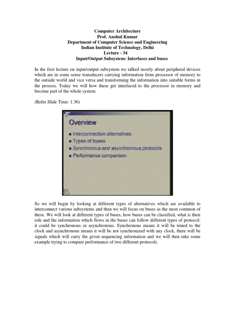 Lec 34 | PDF | Computer Data Storage | Input/Output