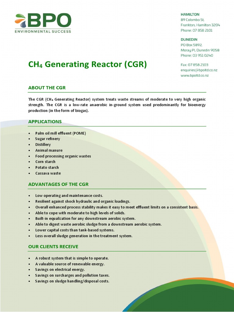 BPO Technology CGR r1 | PDF | Anaerobic Digestion | Biogas