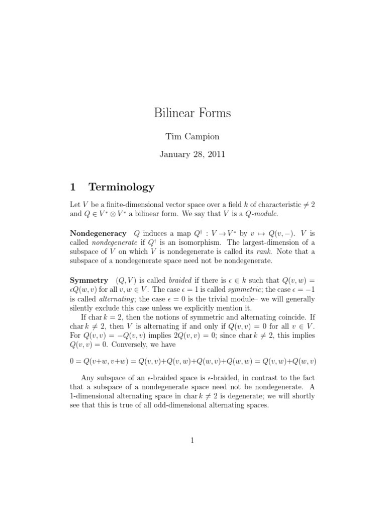 Understanding Bilinear Forms and Modules | PDF | Language Arts ...