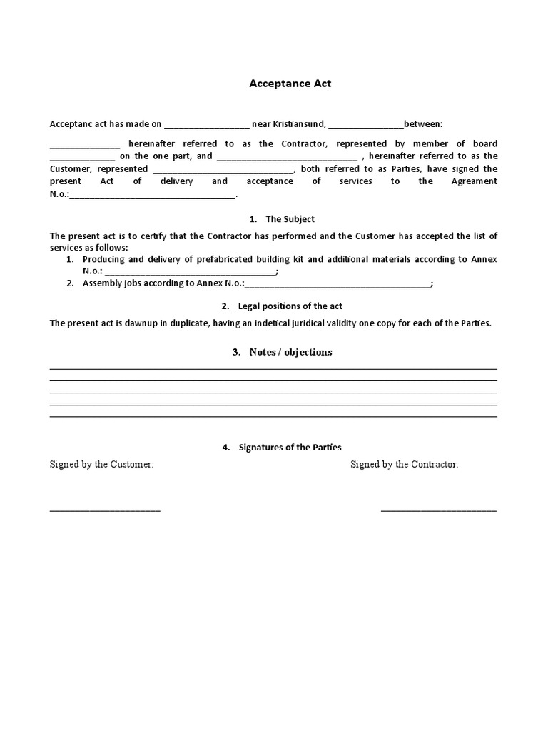 Acceptance Note English | PDF