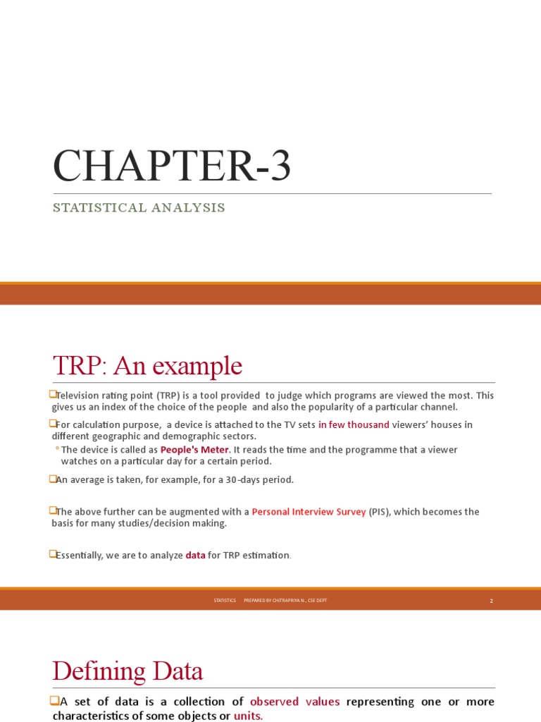 Chapter-3: Statistical Analysis | PDF | Quartile | Mean