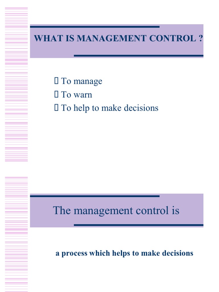 1 What Is Management Control | PDF | Prices | Business Economics