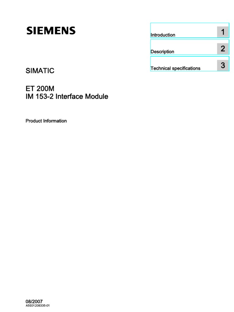Et200m Im 153 2 Product Info en en-US | PDF | Input/Output | Interface ...