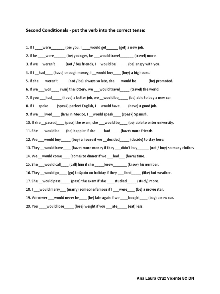 The Second Conditional | PDF