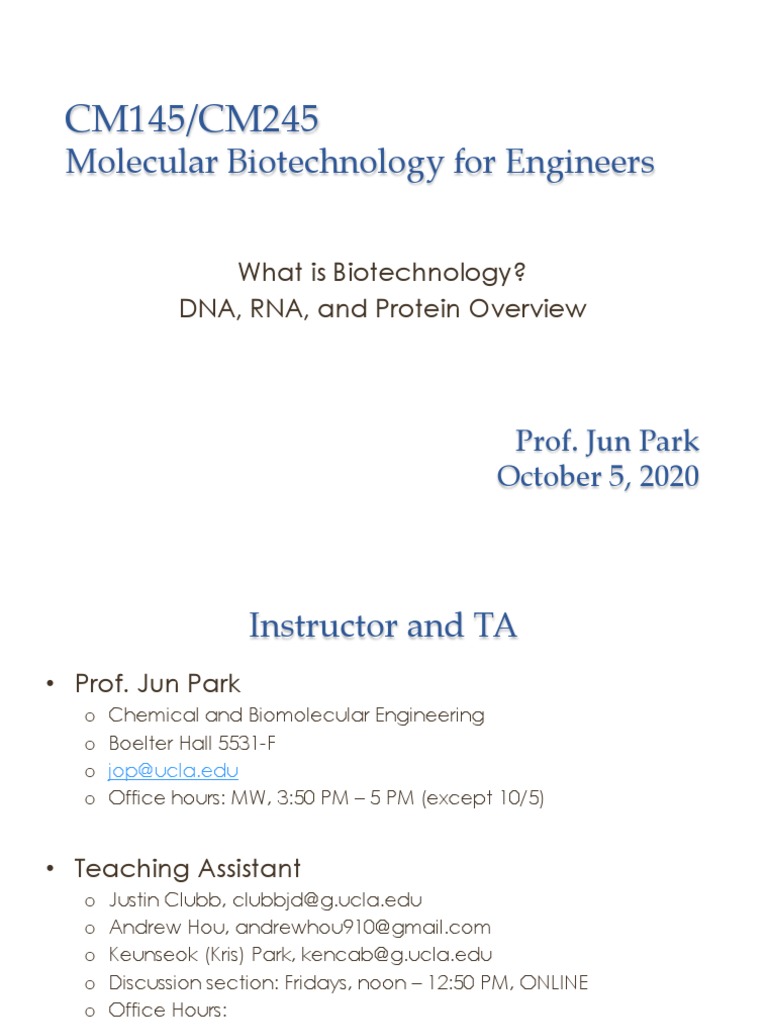 1-Intro and DNA Overview - Upload | PDF | Science & Mathematics