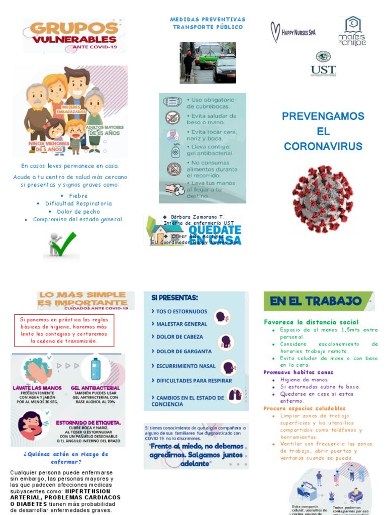 Tríptico de Prevención COVID-19 | PDF | Enfermedades y trastornos ...