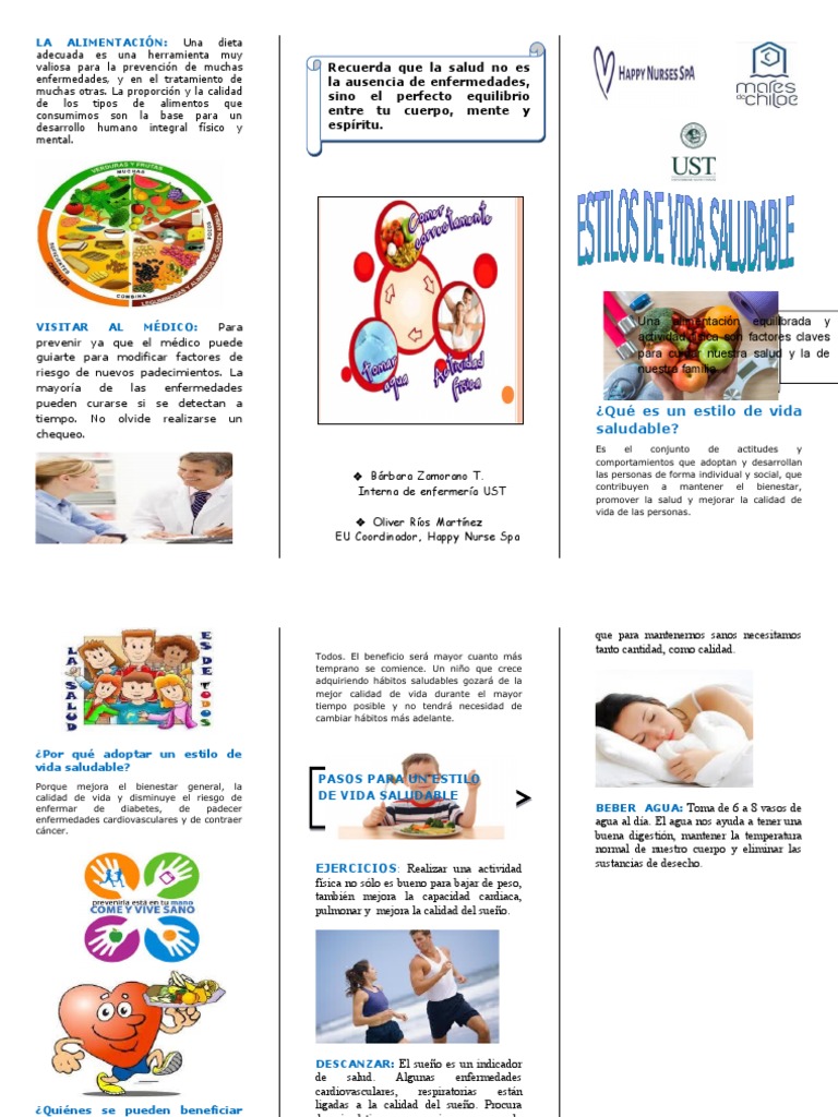 Triptico Estilo de Vida Saludable | PDF | Medicina CLINICA ...