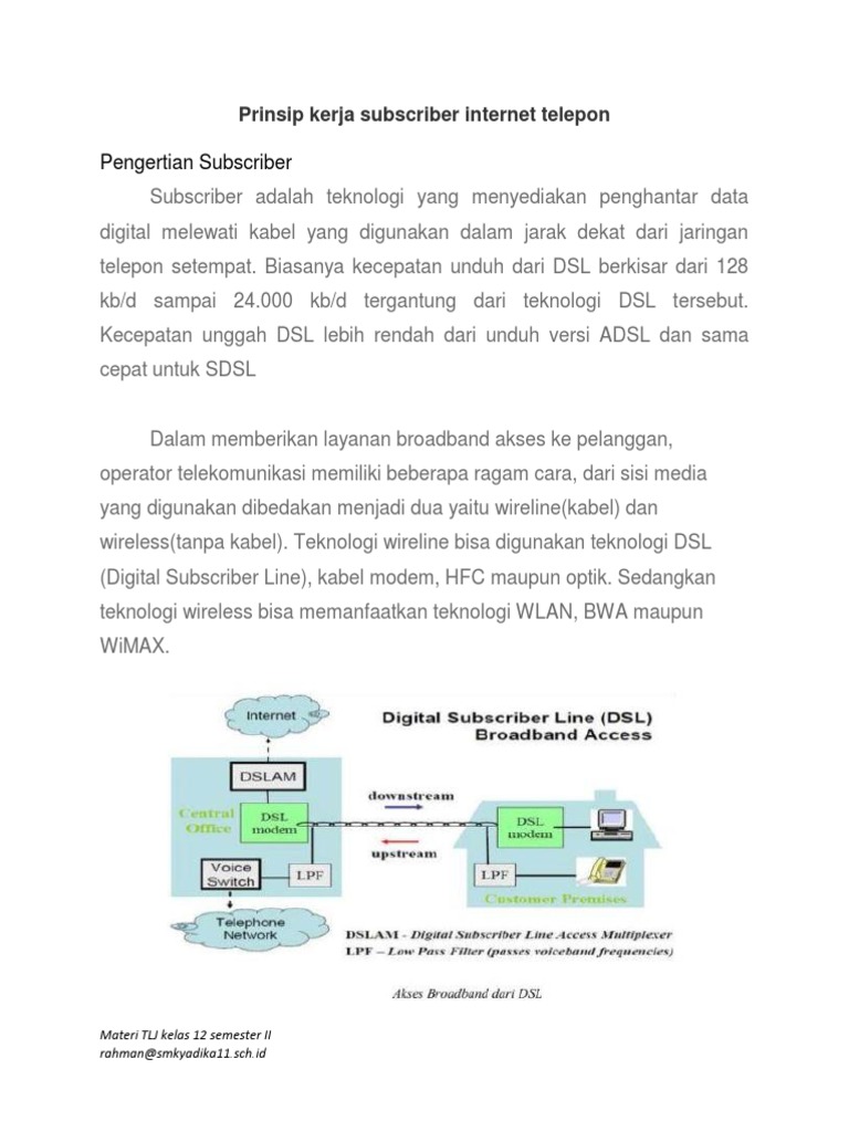 Prinsip Kerja Subscriber Internet Telepon | PDF
