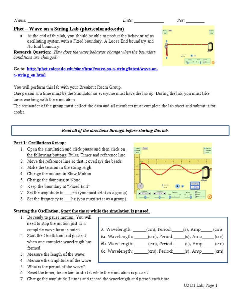 Phet - Wave On A String Lab (Phet - Colorado.edu) : Research Question ...