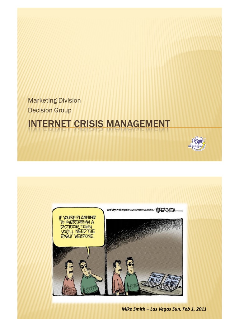 Internet Crisis Management: Marketing Division Decision Group | PDF ...