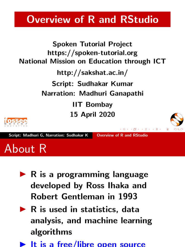 1.overview of R and RStudio | PDF | Scripting Language | Computer ...