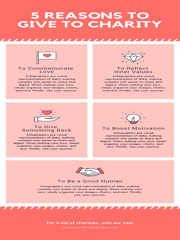 Red Reasons To Give To Charity Infographic | PDF